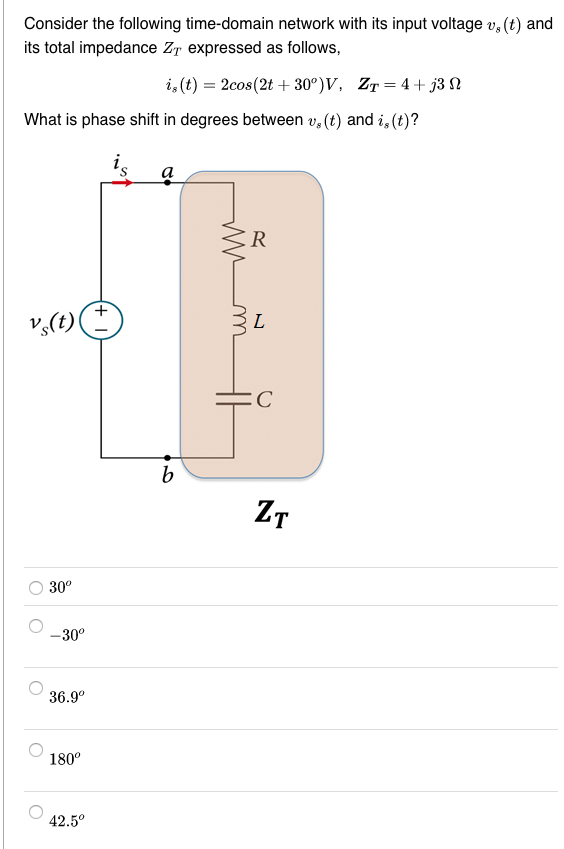 Solved Consider the following time-domain network with its | Chegg.com