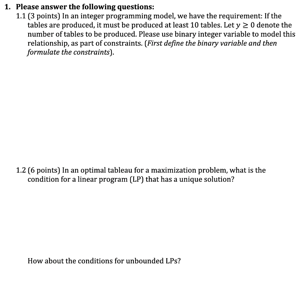 Solved 1. Please answer the following questions: 1.1 (3 | Chegg.com