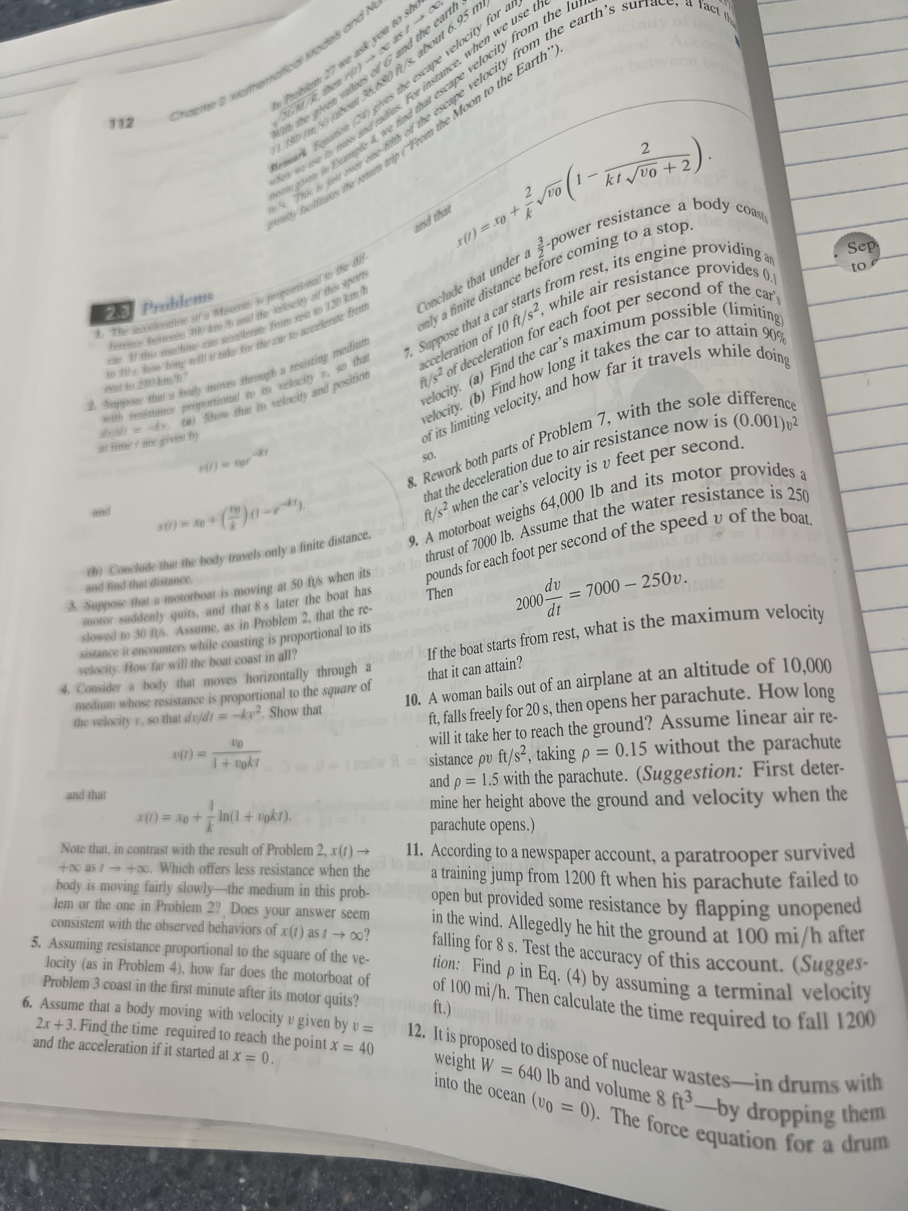 Solved 112 (2) ait time 1 ant given b) v(t) =tagr−k 2 and | Chegg.com