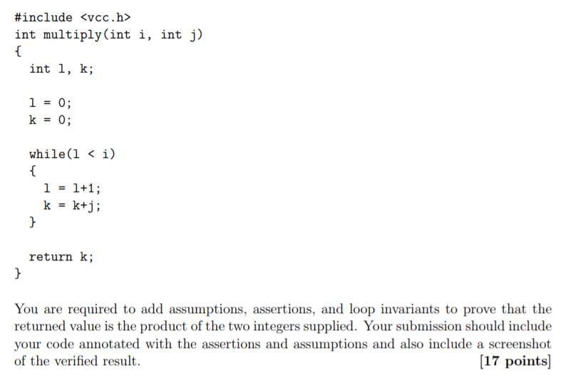 Consider the following program which performs | Chegg.com