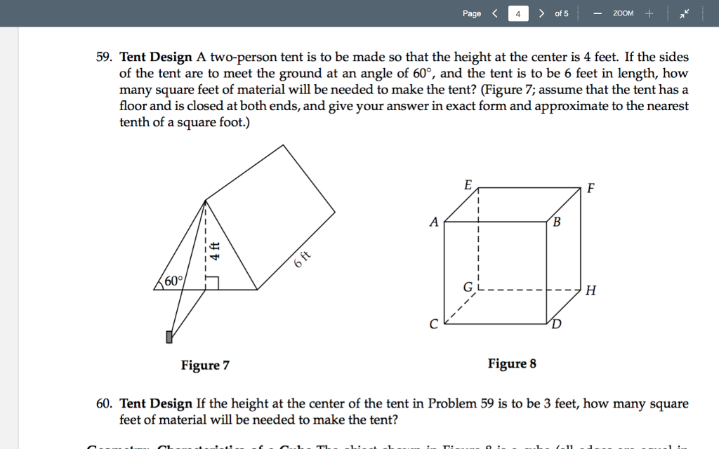 Solved Page of 5 200M+ 4 59. Tent Design A two-person tent | Chegg.com