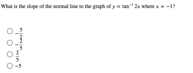 Solved What is the slope of the normal line to the graph of | Chegg.com