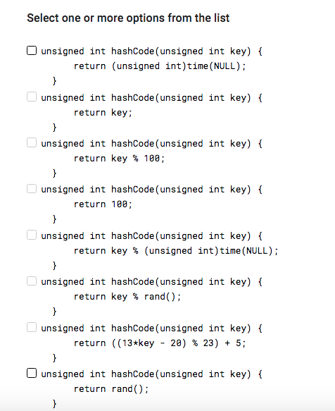 Solved Select one or more options from the list O unsigned | Chegg.com