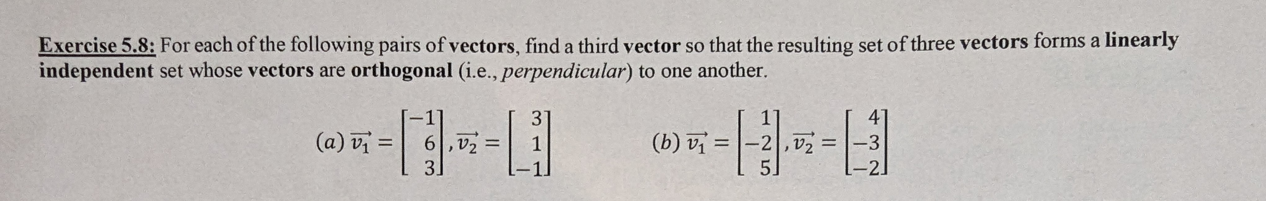 Solved Exercise 5.8: For each of the following pairs of | Chegg.com