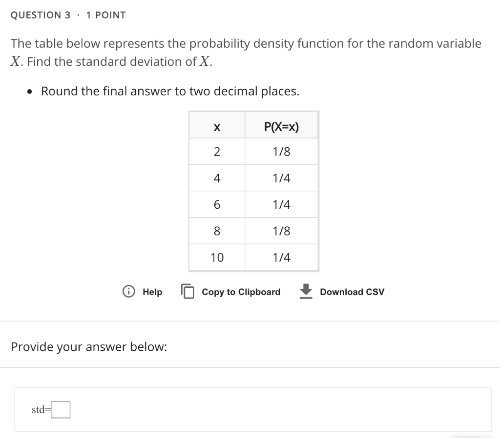 Solved QUESTION 3.1 POINT The table below represents the | Chegg.com