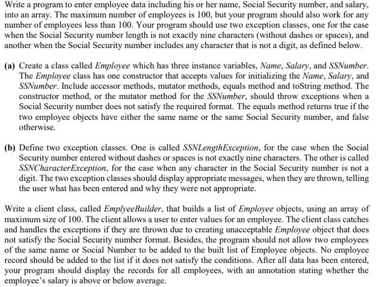 Solved Write a program to enter employee data including his | Chegg.com
