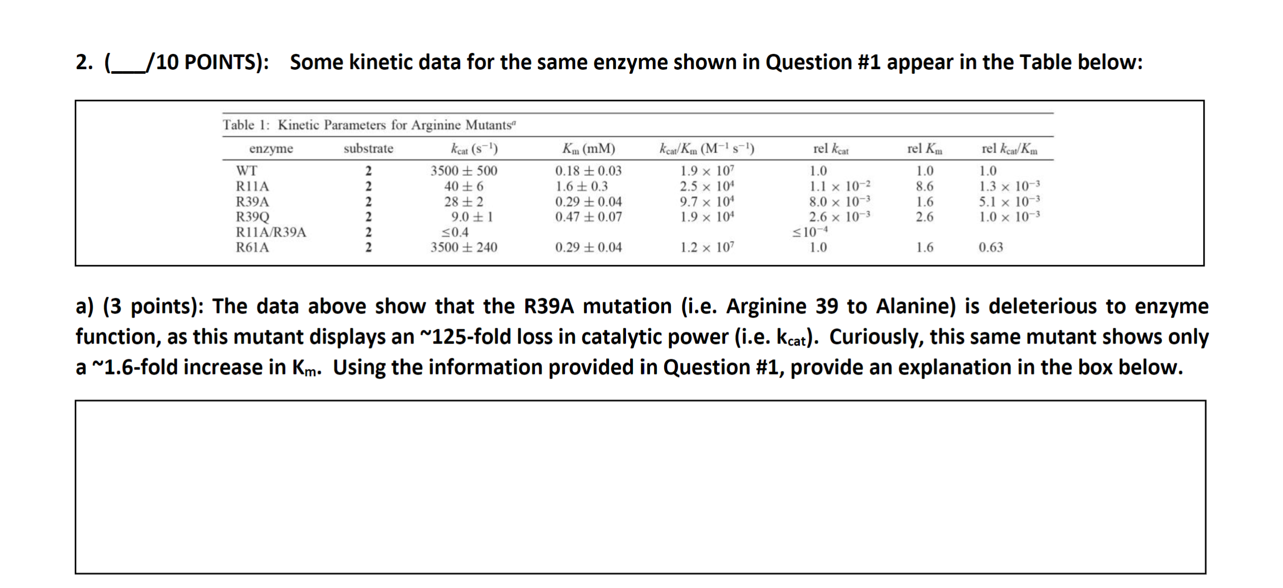 Solved 1. (_/10 POINTS): Due to post-translational | Chegg.com