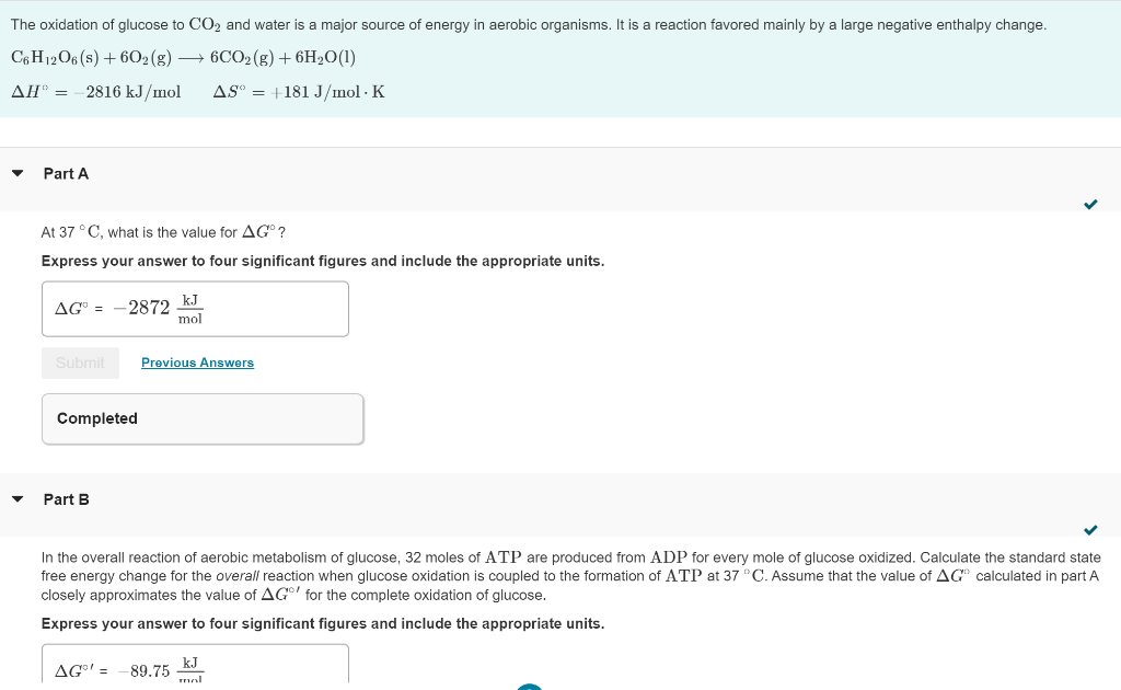 Solved The oxidation of glucose to CO2 and water is a major | Chegg.com