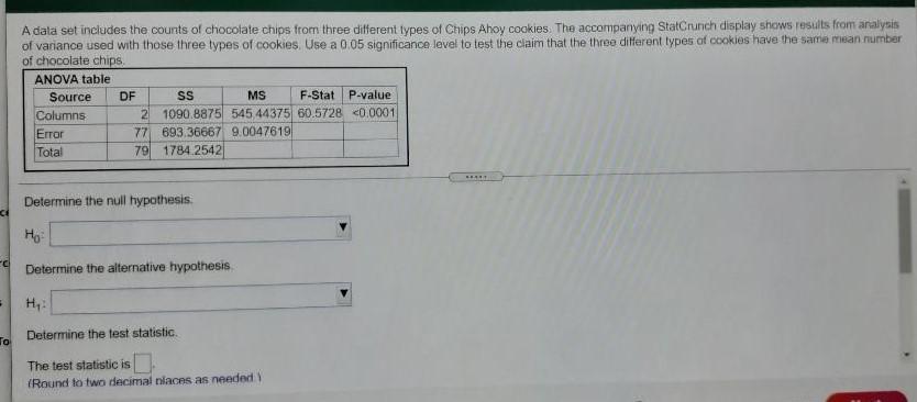 Solved A data set includes the counts of chocolate chips | Chegg.com