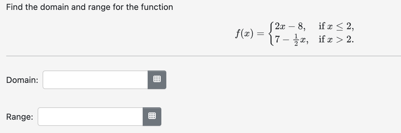 Solved Find The Domain And Range For The Function 5074