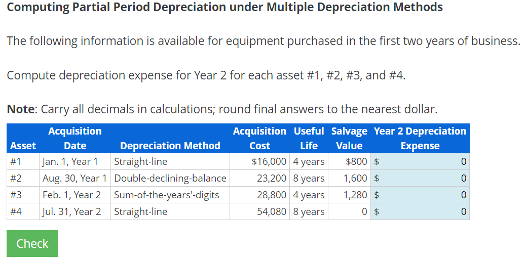 Solved Computing Partial Period Depreciation under Multiple | Chegg.com