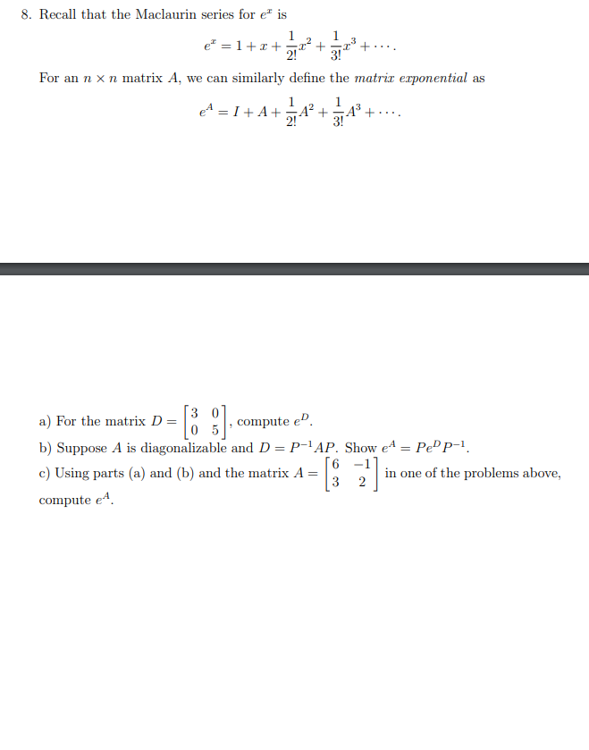 Solved 0-1 2 5. Diagonalize the matrix A = 0 2 2 0 0 1 6. An | Chegg.com