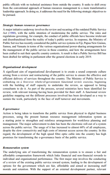Solved RESEARCH ARTICLE The Solomon Islands public service: | Chegg.com