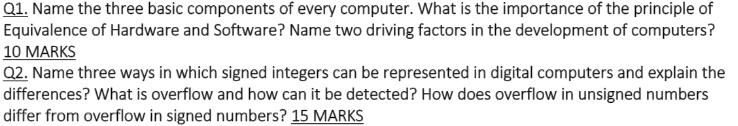 Solved Q1. Name the three basic components of every | Chegg.com