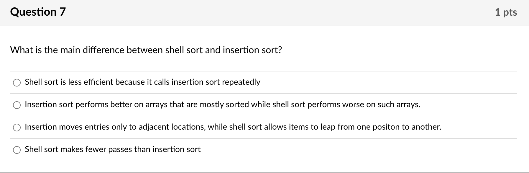Solved What is the main difference between shell sort and | Chegg.com