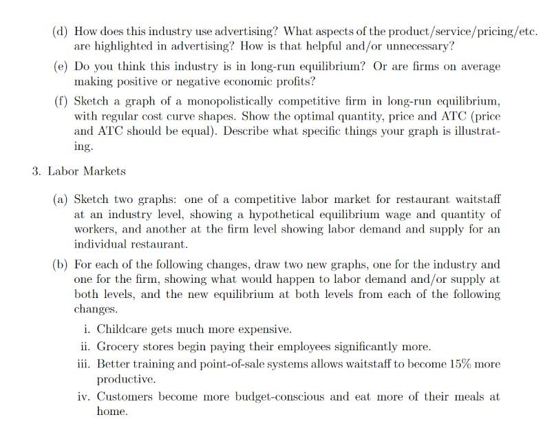 Solved 1. Monopoly (a) Give one example of a firm that has a | Chegg.com