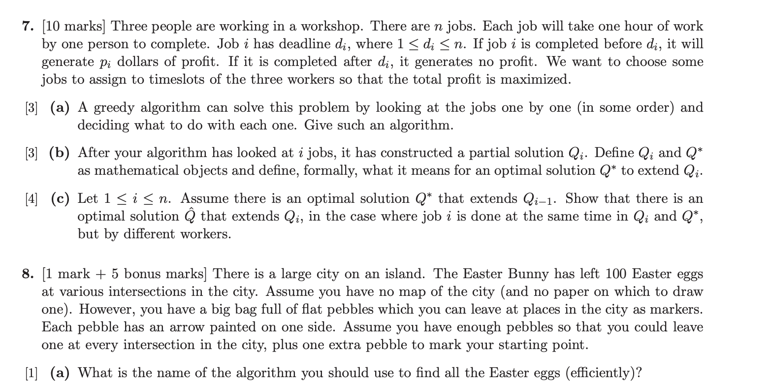 Solved 7. [10 marks] Three people are working in a workshop. | Chegg.com