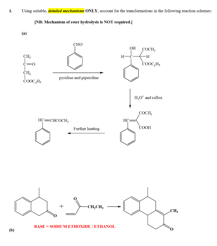 Solved 1. Using suitable, detailed mechanisms ONLY, account | Chegg.com
