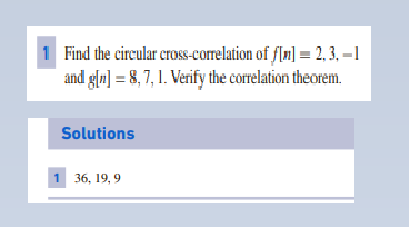 Solved Find the circular cross-correlation of f[n] | Chegg.com
