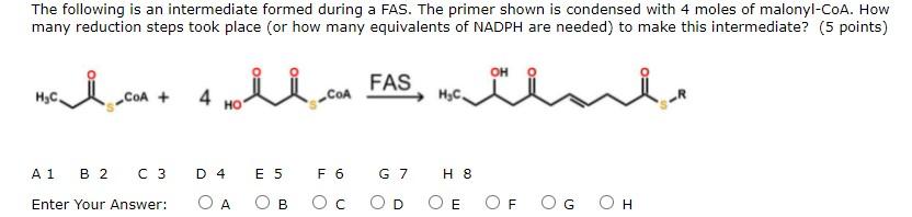 Solved The following is an intermediate formed during a FAS. | Chegg.com