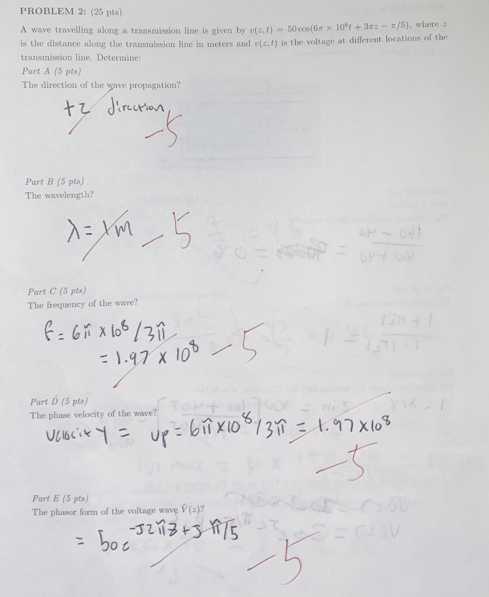 Solved PROBLEM 2: (25 pts)A wave travelling along a | Chegg.com