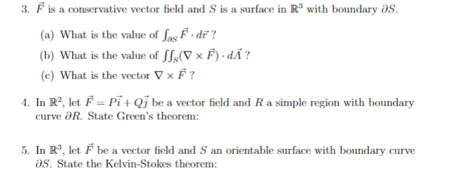 Solved 3. F is a conservative vector field and S is a | Chegg.com