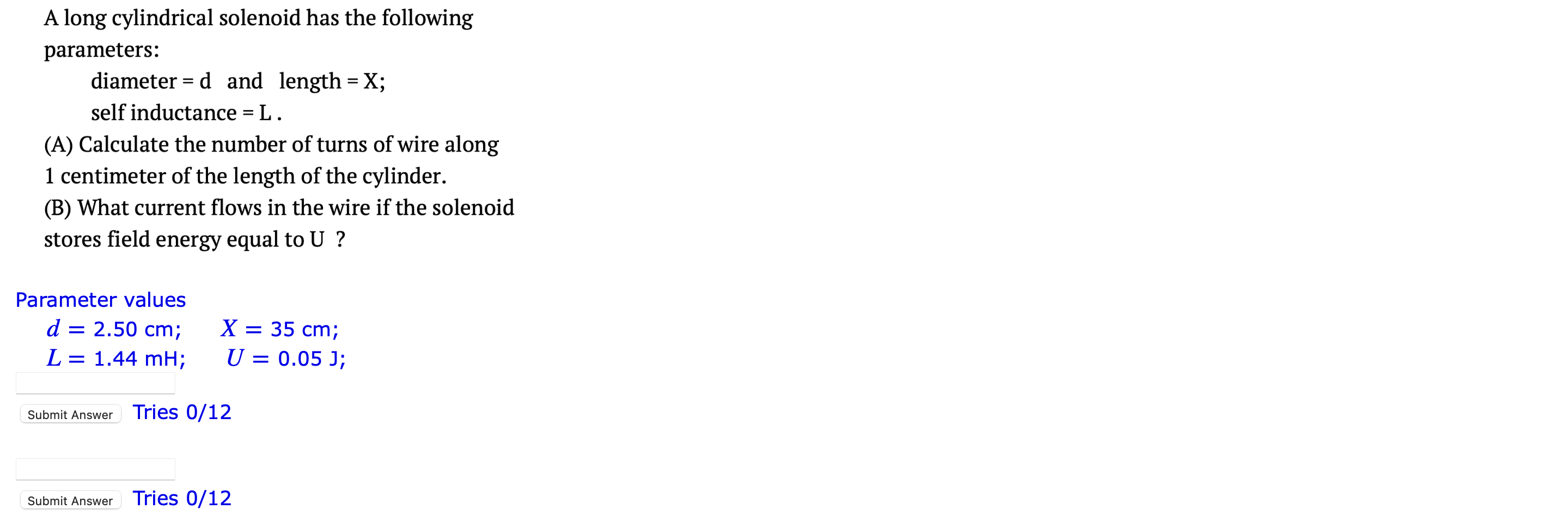 Solved A Long Cylindrical Solenoid Has The Following