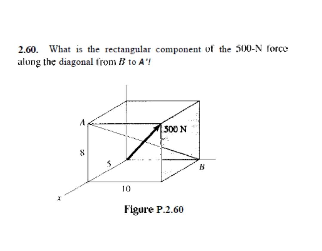 Solved 2.60. What is the rectangular component of the 500-N | Chegg.com