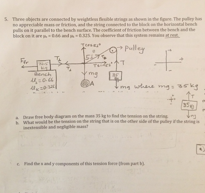 Solved Three objects are connected by weightless flexible | Chegg.com