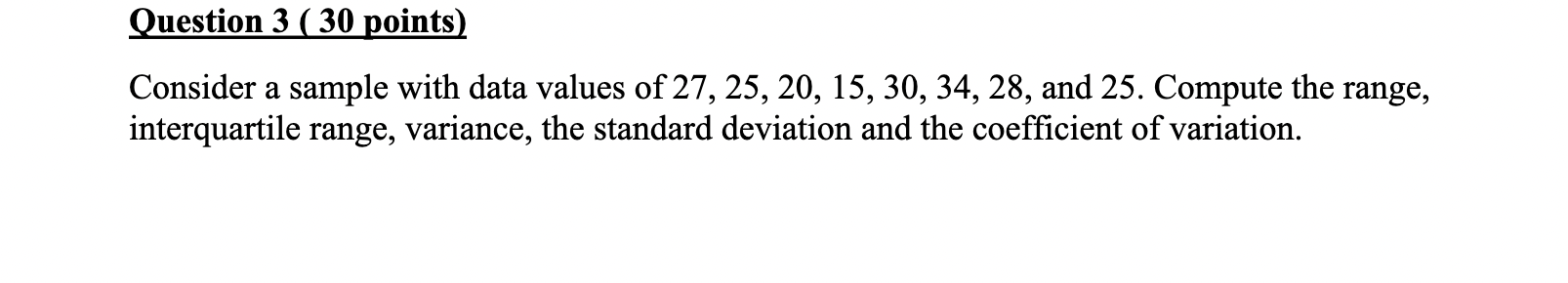 Solved Consider A Sample With Data Values Of 3369