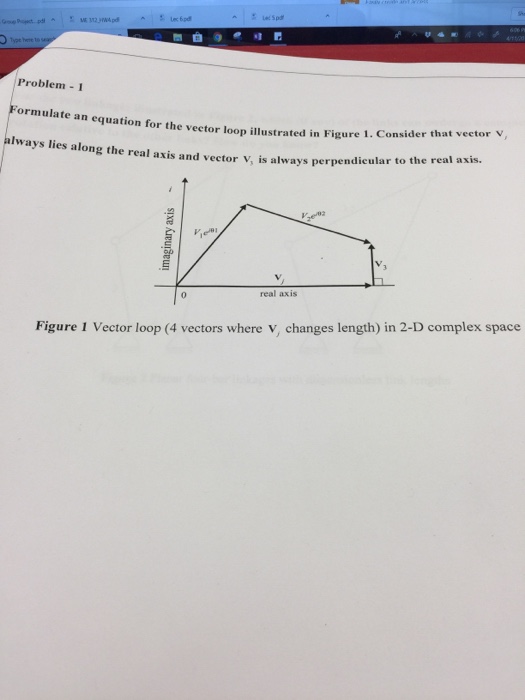 Solved Problem 1 Formulate an equation for the vector loop | Chegg.com
