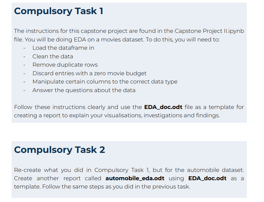 Solved The instructions for this capstone project are found | Chegg.com