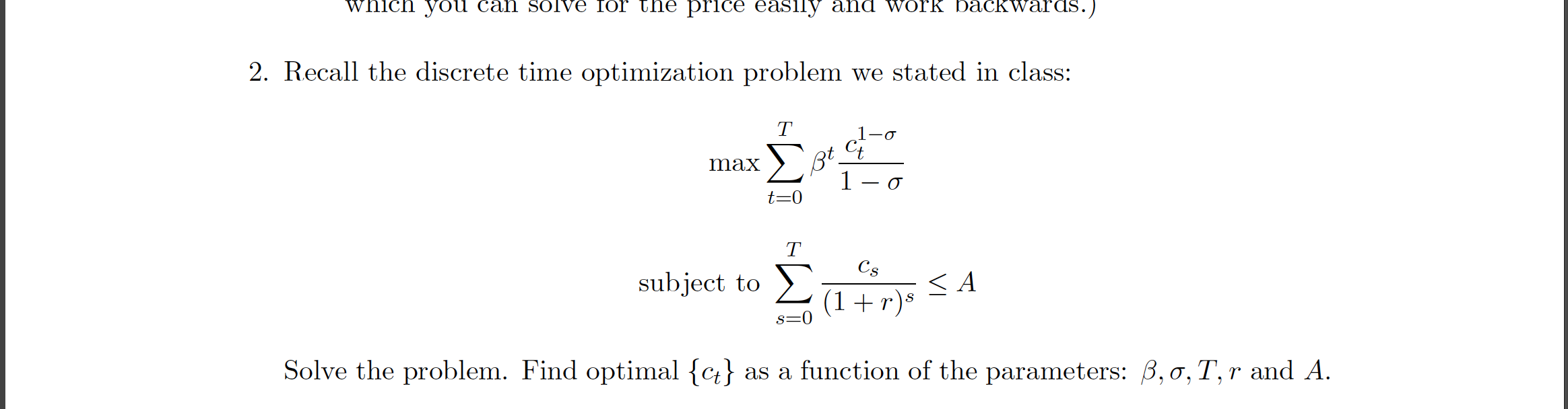 which you can solve for the price easily and work | Chegg.com