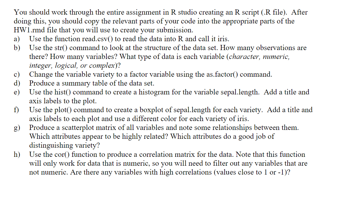 Solved You should work through the entire assignment in R | Chegg.com