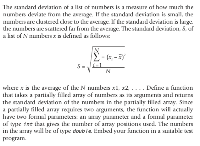 The standard deviation of a list of numbers is a | Chegg.com
