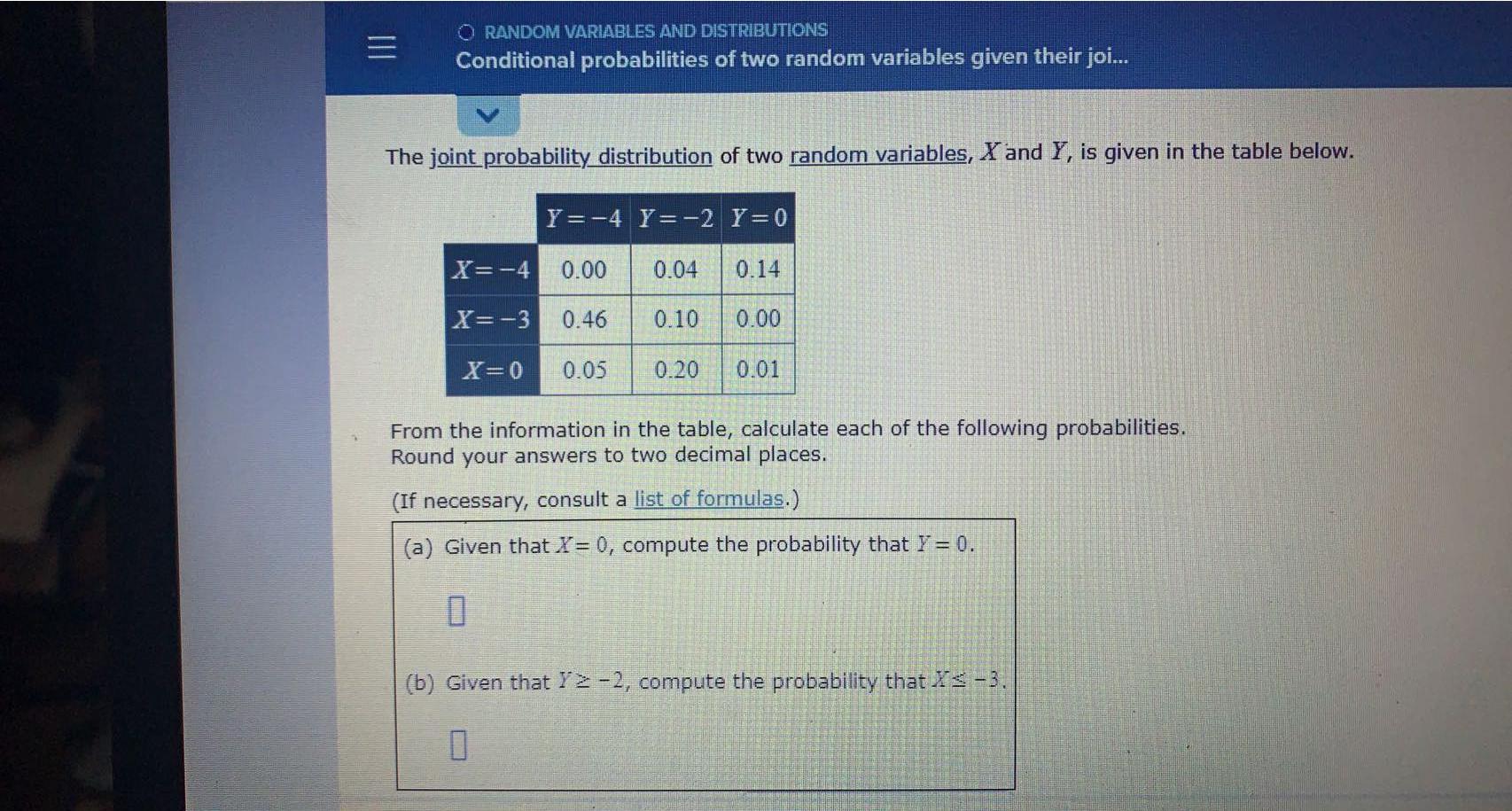 Solved O RANDOM VARIABLES AND DISTRIBUTIONS Conditional | Chegg.com