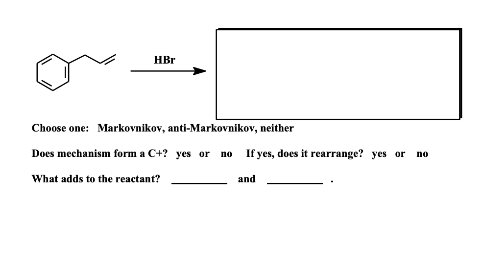 Solved HBr Choose one: Markovnikov, anti-Markovnikov, | Chegg.com