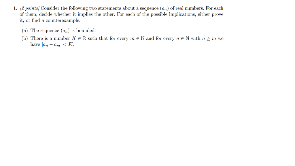 Solved 1. [2 points] Consider the following two statements | Chegg.com