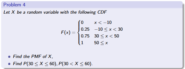 Solved Let X be a random variable with the following CDF | Chegg.com