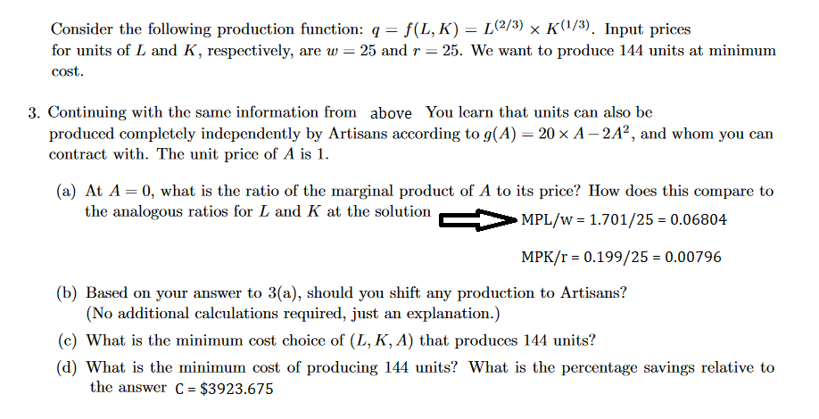 Solved Consider the following production function: | Chegg.com