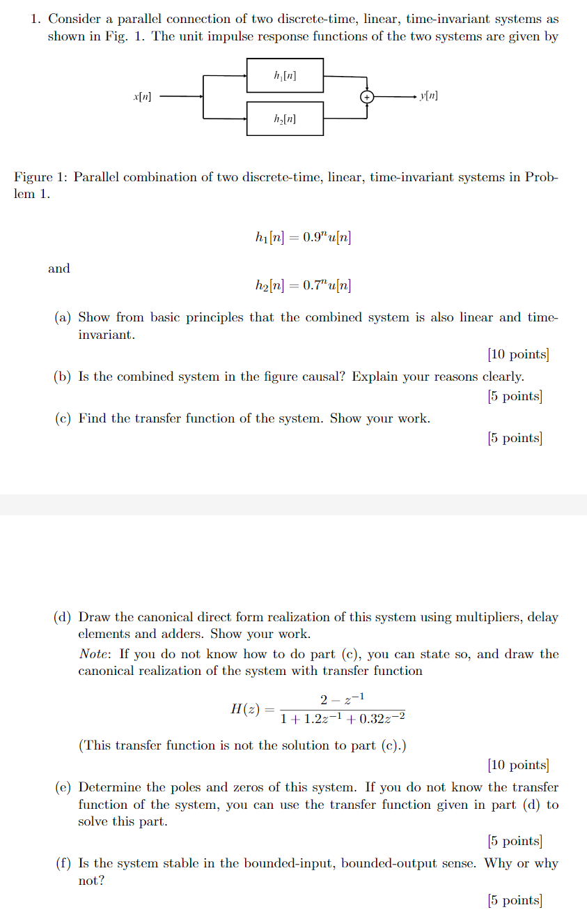Solved 1. Consider a parallel connection of two | Chegg.com