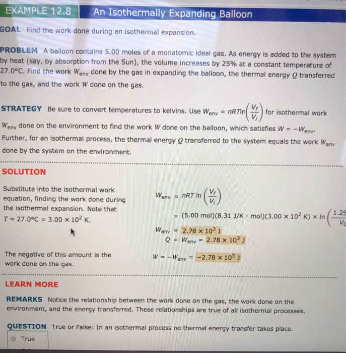 Work Done In Isothermal Process