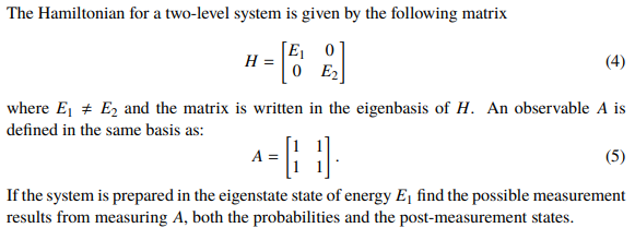 Solved The Hamiltonian for a two-level system is given by | Chegg.com