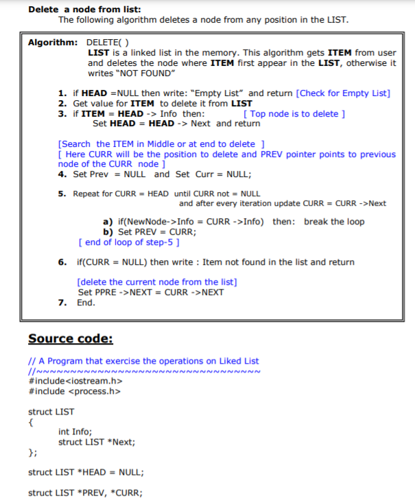 Solved Inserting a new node in list: The following | Chegg.com