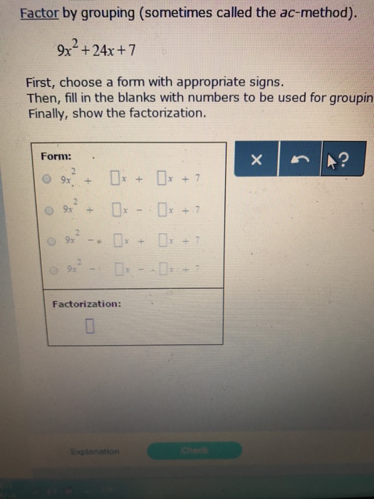 Solved Factor by grouping (sometimes called the ac-method). | Chegg.com