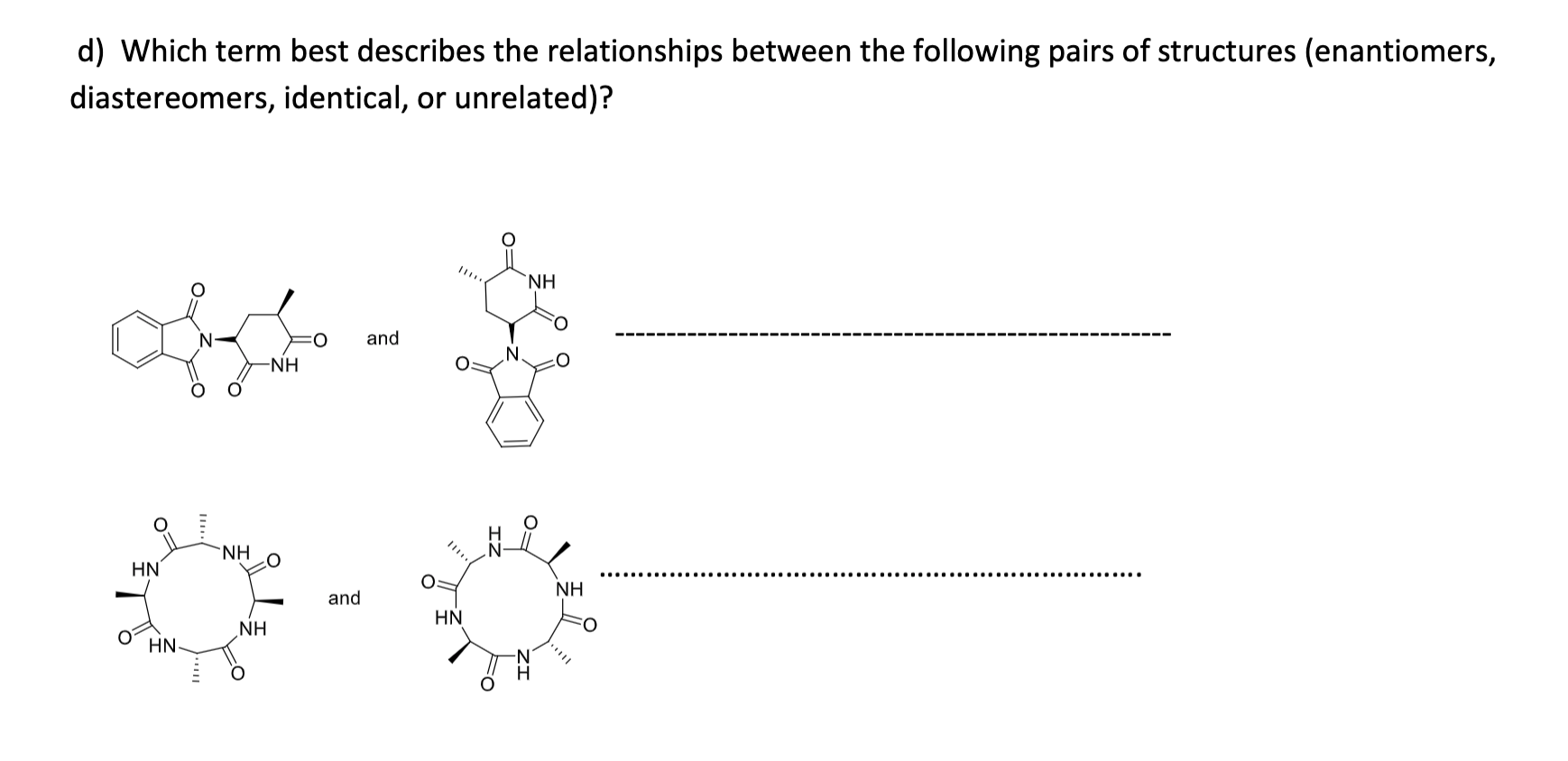Solved d) Which term best describes the relationships | Chegg.com