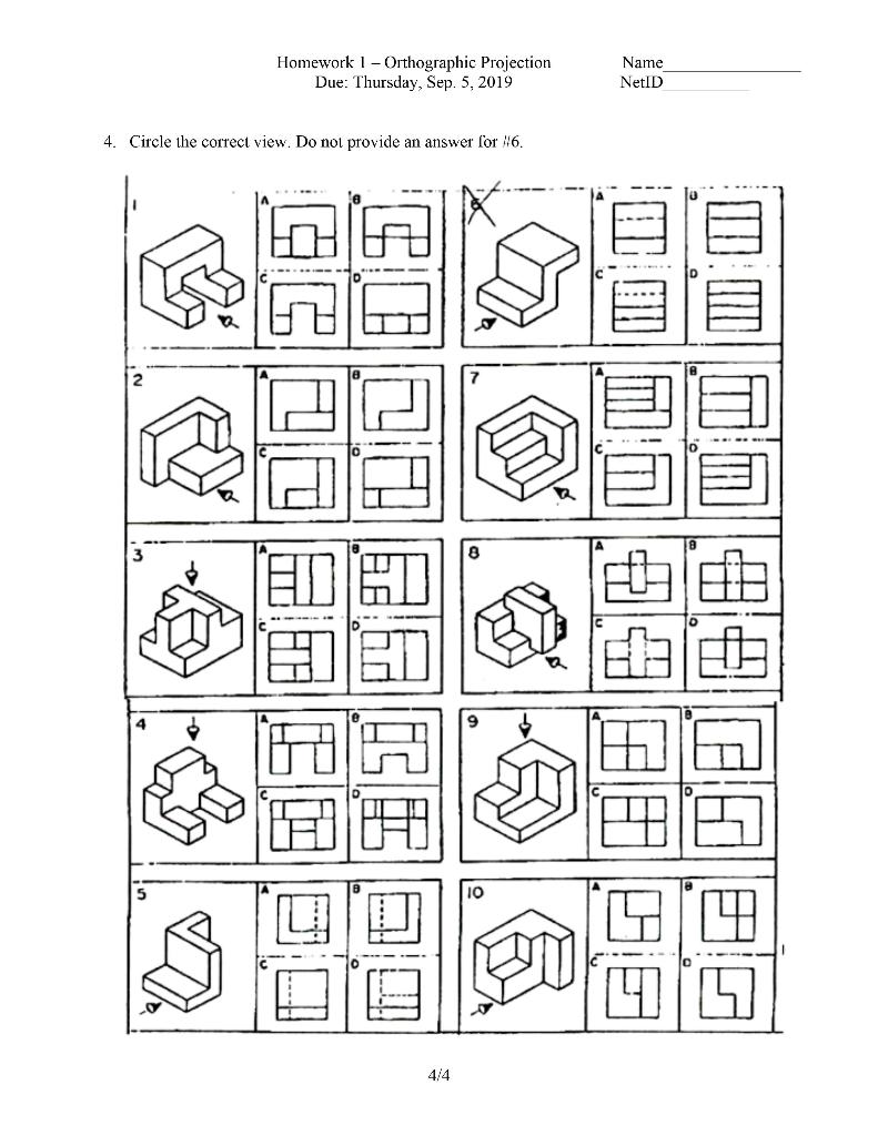 Solved 1. Identily the lypes of planes in each orthographic | Chegg.com