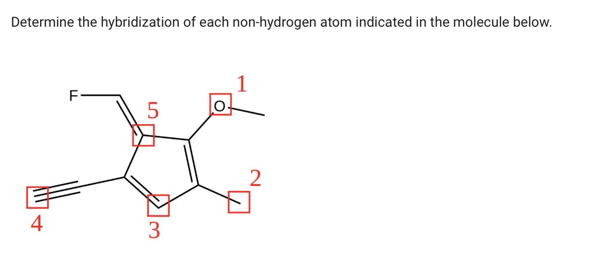 Solved Determine the hybridization of each non-hydrogen atom | Chegg.com