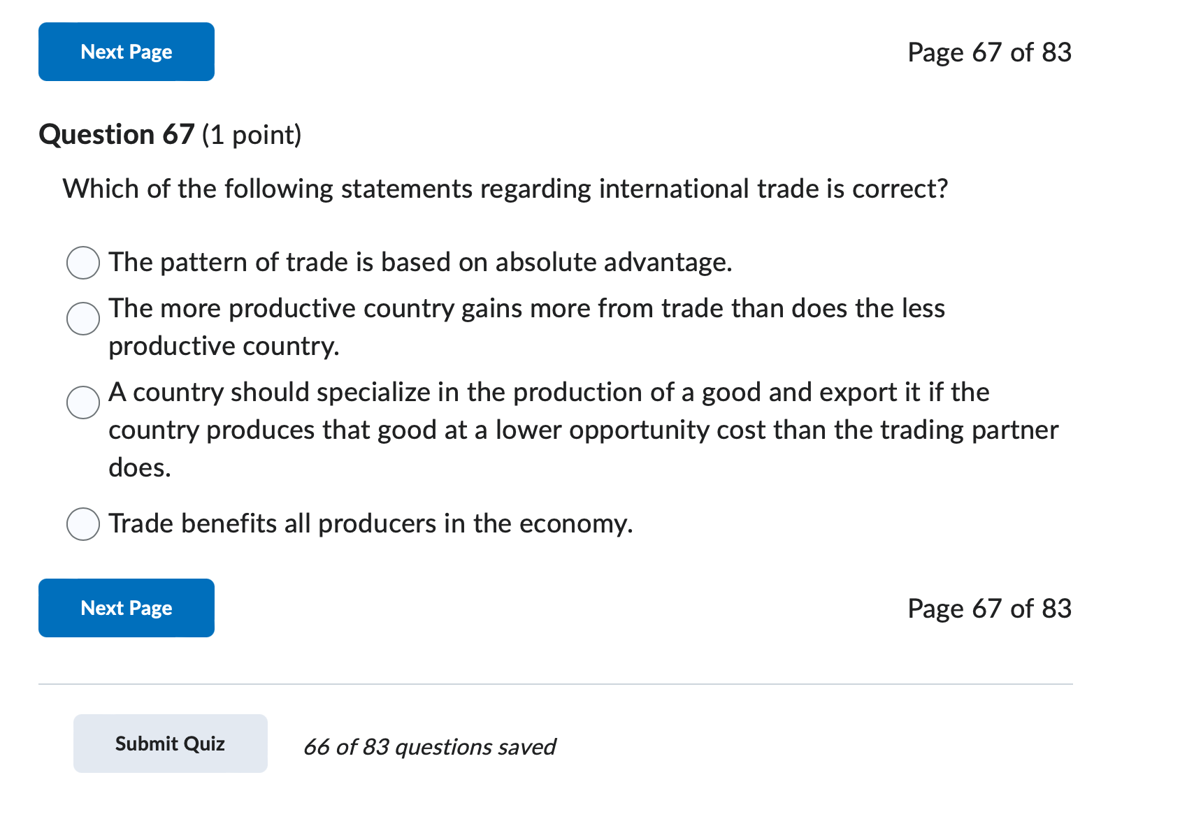 Solved Question 67 (1 ﻿point)Which of the following | Chegg.com