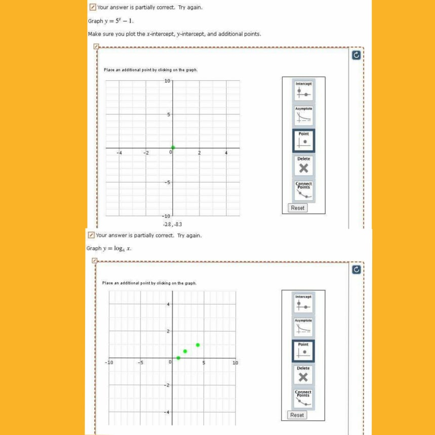 Solved Your Answer Is Partially Correct Try Again Graph Y